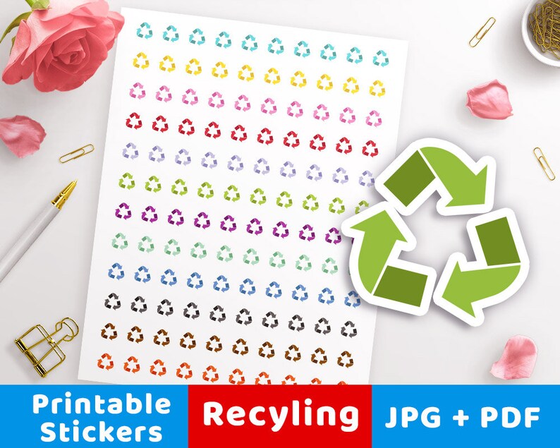 Pegatinas de reciclaje reciclaje símbolo imprimible planner | Etsy Pegatinas de reciclaje reciclaje símbolo imprimible planner | Etsy