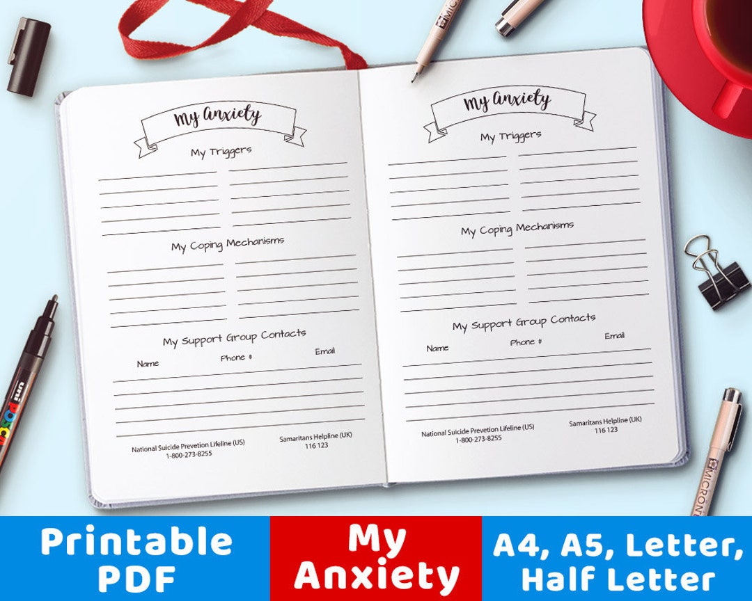 My Anxiety Info Bullet Journal Printable, Mental Health Planner, Bujo ...
