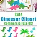 Cute Dinosaur Clipart Dino Clipart T-rex Clipart - Etsy