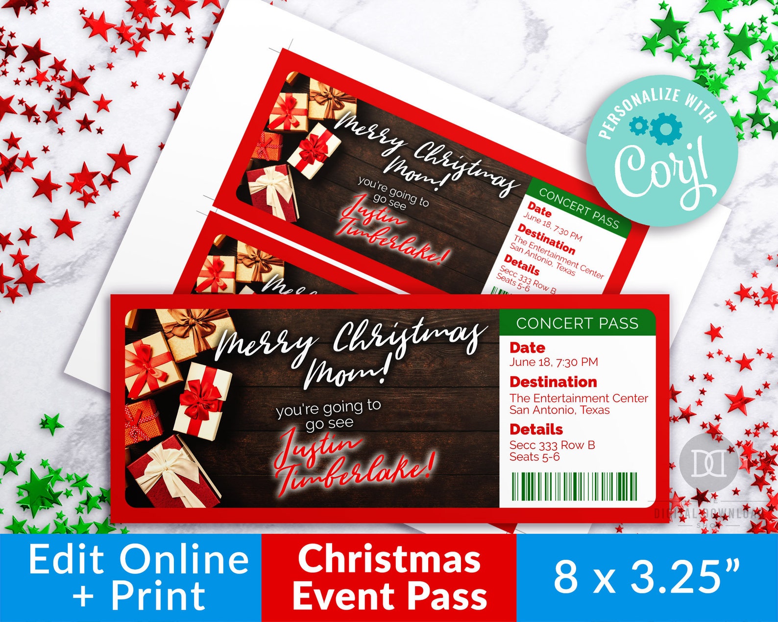 Christmas Event Ticket Template Printable Christmas Vacation - Etsy
