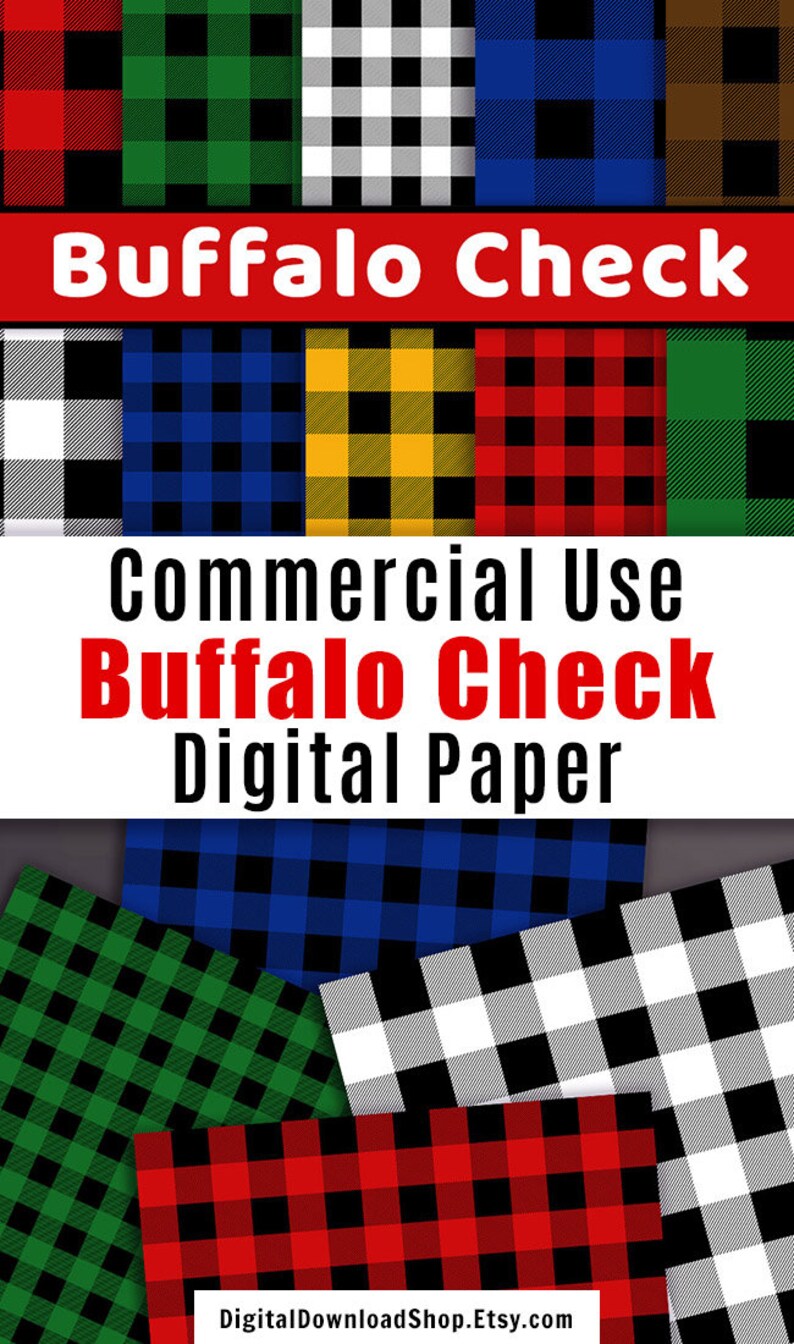 Buffalo Check Digital Paper Buffalo Plaid Digital Paper - Etsy