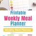 Weekly Menu Plan Printable Rainbow Circles Printable Menu - Etsy