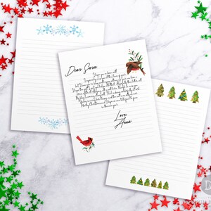 3 Christmas Stationery Paper Printables, Holiday Stationery Printable ...