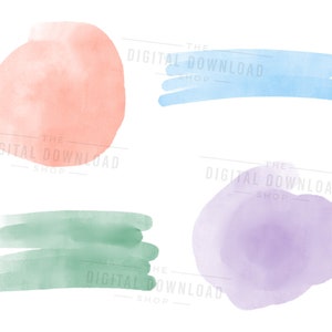 Watercolor Clipart, Watercolor Elements Clipart, Watercolor Shapes ...
