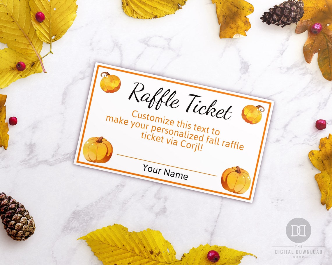 Fall Raffle Ticket Template Editable Printable Printable - Etsy