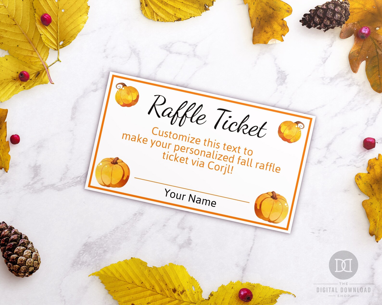 Fall Raffle Ticket Template Editable Printable Printable - Etsy