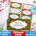 Christmas Labels Printable Narrow, Editable Christmas Tags ...