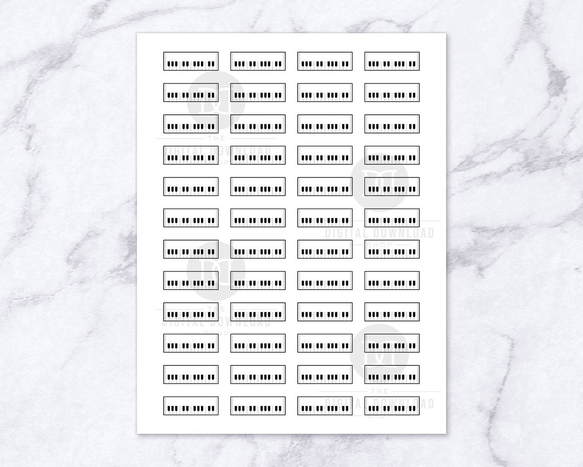 Piano Habit Tracker Planner Stickers, Printable Planner Stickers, Music ...