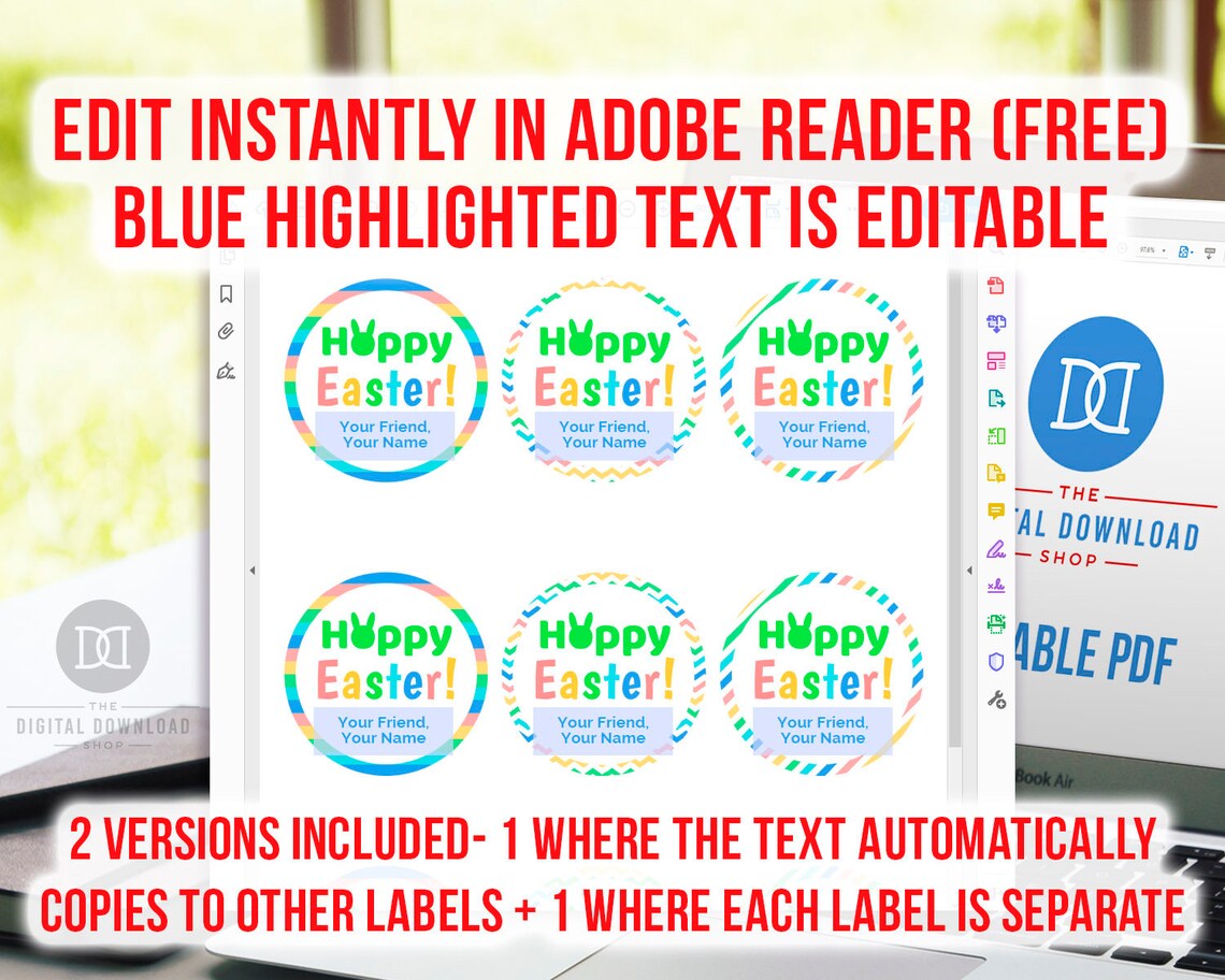 Hoppy Easter Stickers Printable Easter Labels Printable - Etsy
