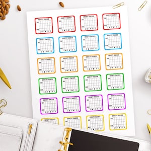 Anxiety Tracker Stickers, Mood Tracker, Bullet Journal Stickers ...