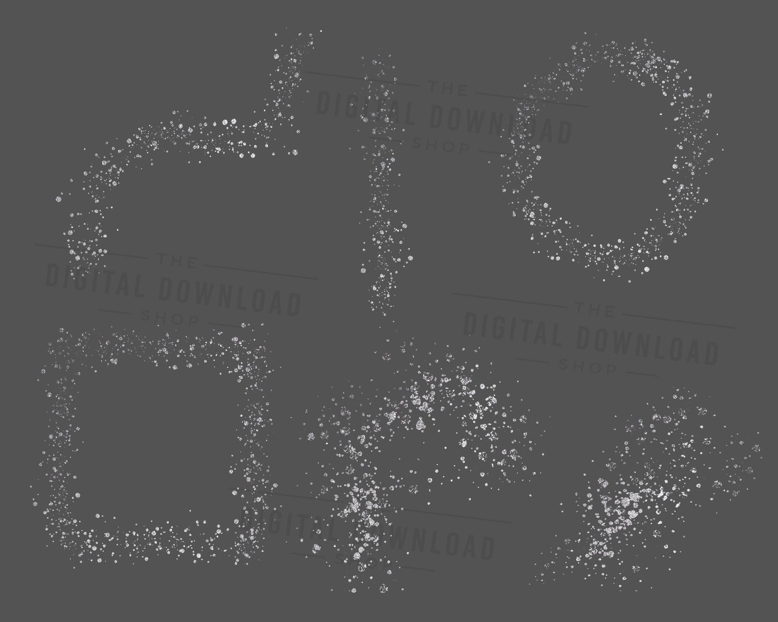 Silver Splatters Clipart Silver Digital Paint Splatter | Etsy
