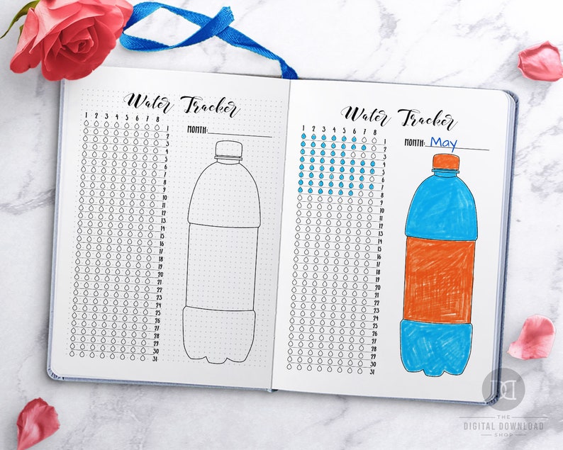 Hydration Tracker Bullet Journal druckbare Wasser Tracker | Etsy