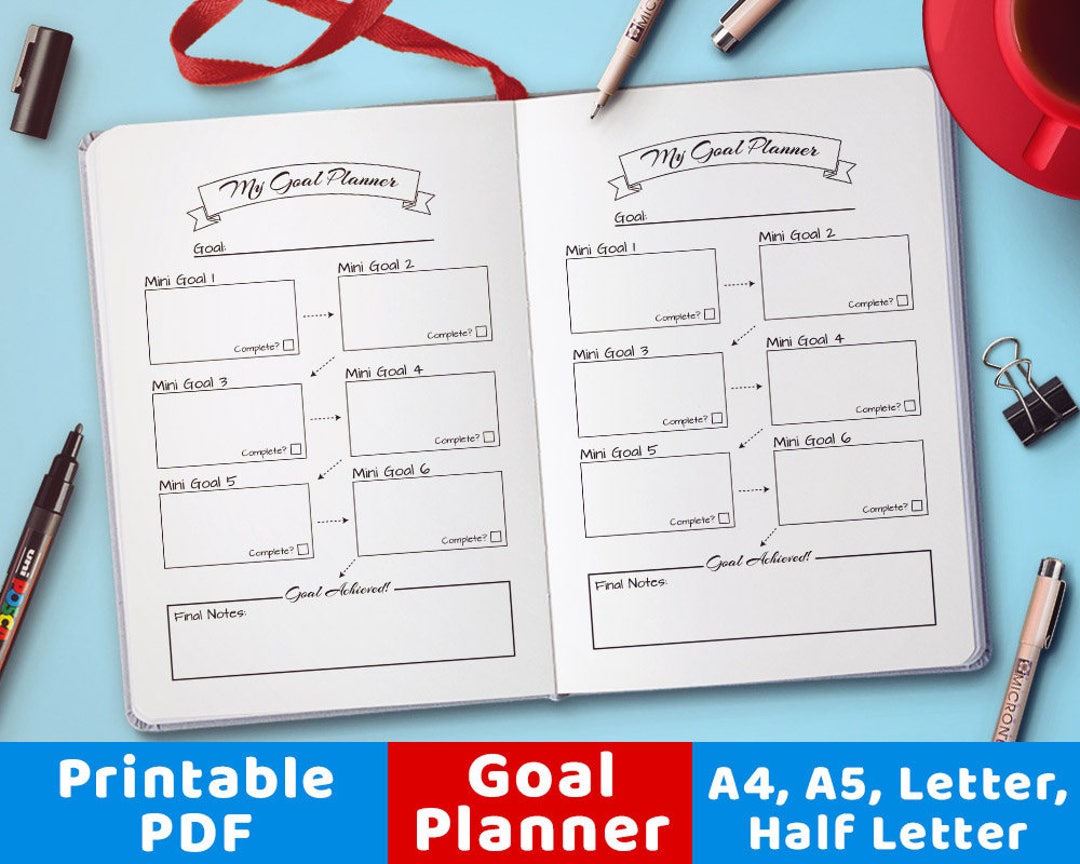 Bullet Journal Goal Planner Printable, Resolutions Planner, New Year ...
