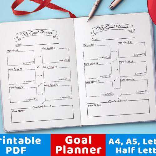 Bullet Journal Goal Planner Printable Resolutions Planner | Etsy