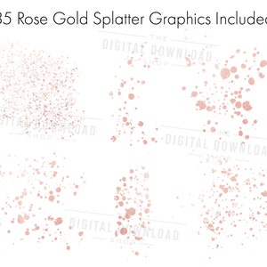 Metallic Paint Splatters Clipart Bundle, Gold Splatter Overlays, Rose ...