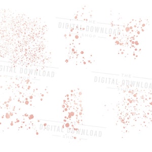 Rose Gold Splatters Clipart, Rose Gold Digital Paint Splatter Overlays ...