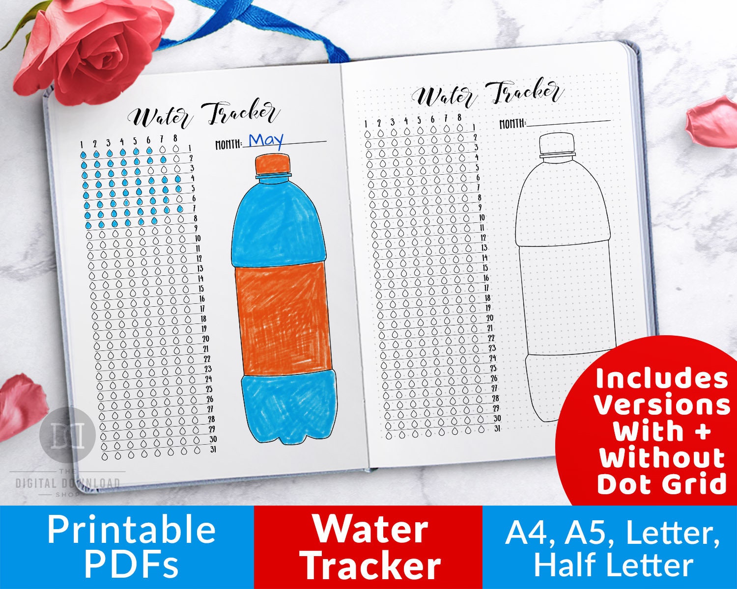Hydration Tracker Bullet Journal Printable, Wasser Tracker druckbar ...