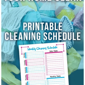 Weekly Cleaning Schedule Printable- Purple + Blue, Cleaning Checklist ...