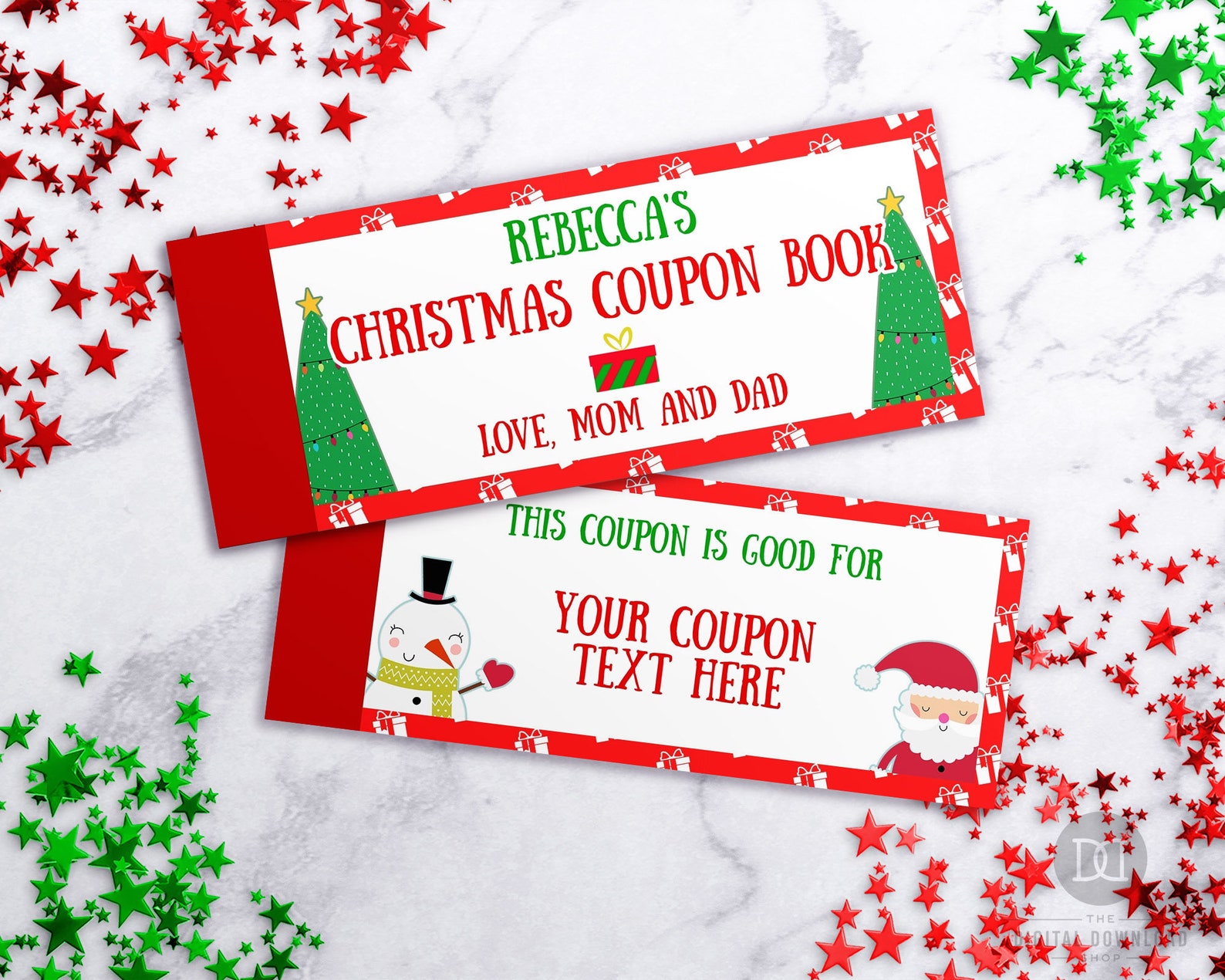 Kids Christmas Coupon Book Template, Kids Coupon Book Editable, Custom ...