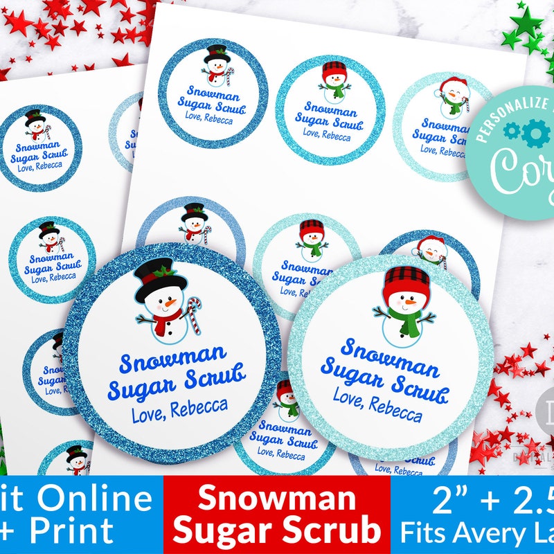 Snowman Labels - Etsy