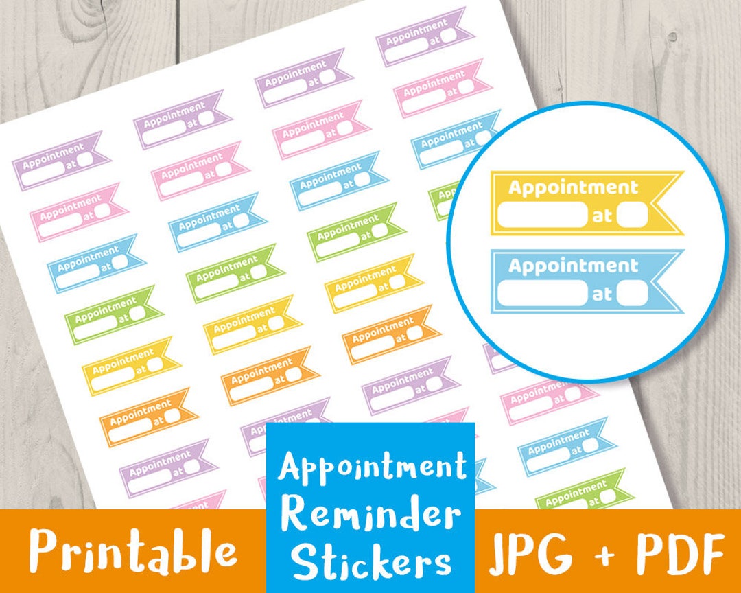 Appointment Reminder Stickers, Appointment Stickers, Bullet Journal ...