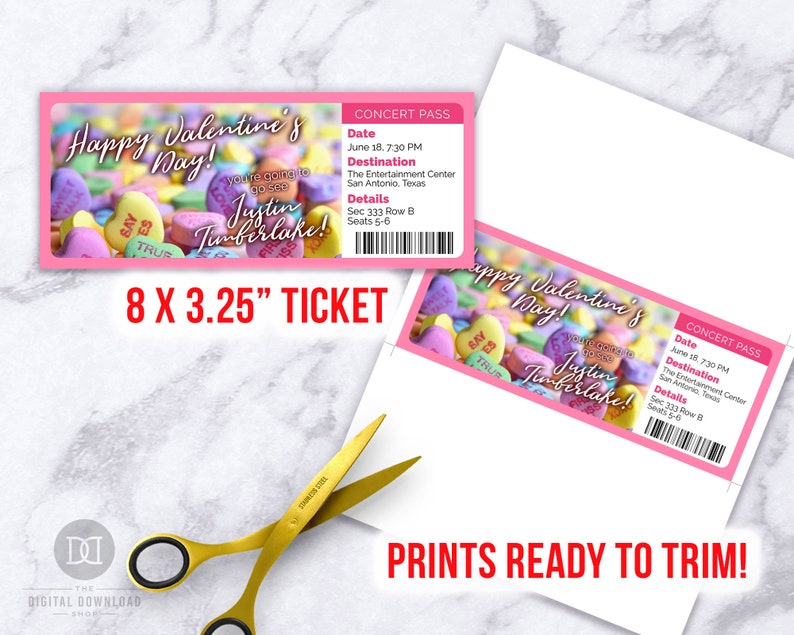 Valentine's Day Event Pass Printable Editable | Etsy