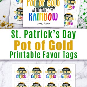 St. Patrick's Day Tags Printable, You're the Pot of Gold at the End of ...