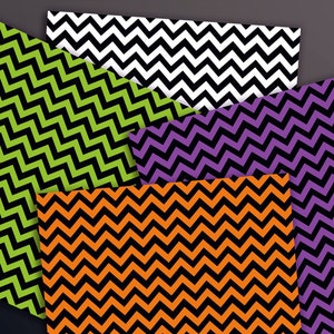 Halloween Digital Papers Chevron, Halloween Zig Zag Background ...