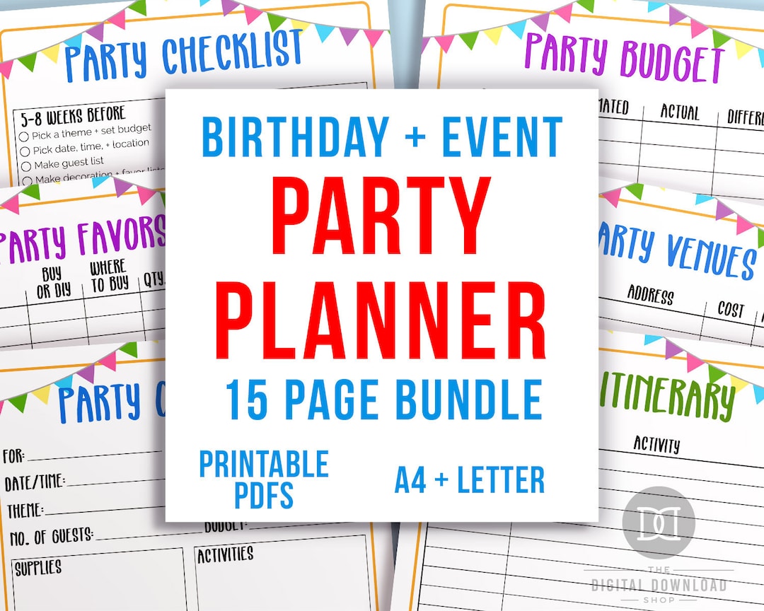Party Planner Printable Bundle, Party Planning Template, Party ...