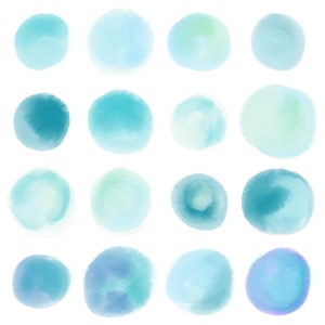 Watercolor Circle Clipart- Small Blue, Watercolor Clipart Blue Circles ...