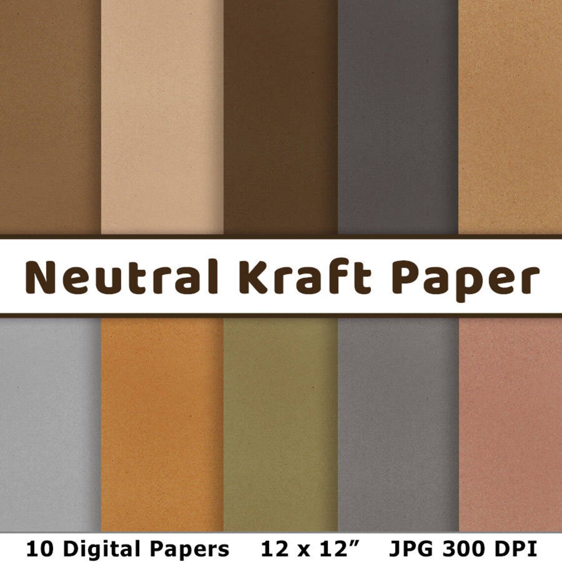 Neutral Kraft Paper Digital Papers Natural Kraft Paper Fall | Etsy