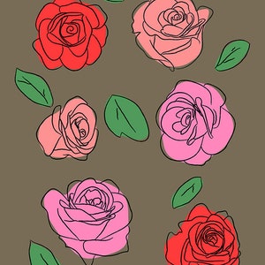 Rose Clipart, Hand Drawn Rose Sketch Clip Art, Floral Clipart, Flower ...