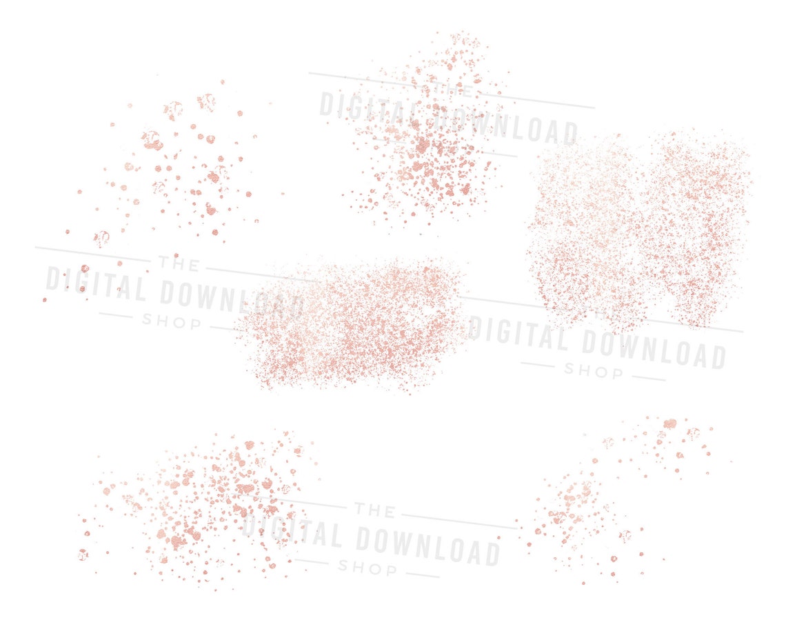 Rose Gold Splatters Clipart Rose Gold Digital Paint Splatter - Etsy