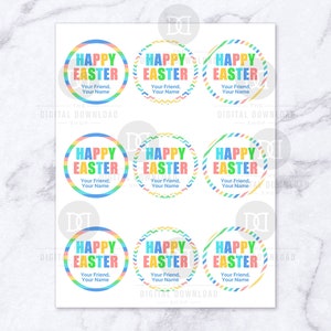 Happy Easter Labels Printable, Easter Stickers Printable, Editable ...
