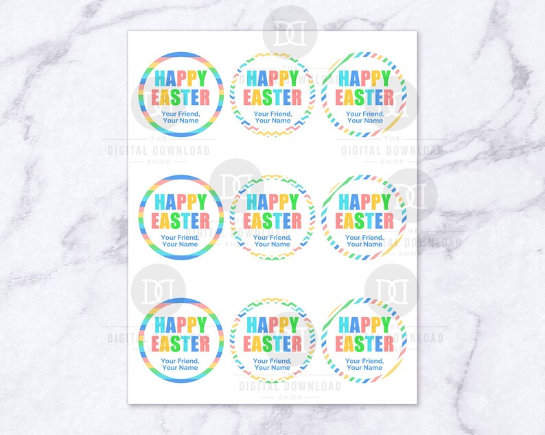 Happy Easter Labels Printable, Easter Stickers Printable, Editable ...