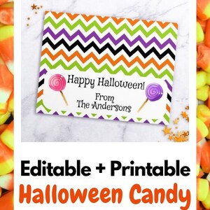 Halloween Treat Bag Topper Personalized, Editable Treat Bag Topper ...