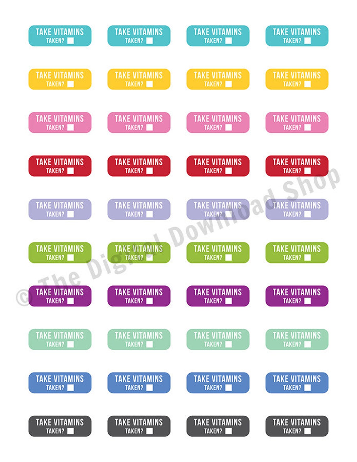 Take Medicine Reminder Stickers Take Vitamins Reminder - Etsy