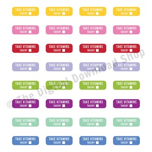 Take Medicine Reminder Stickers, Take Vitamins Reminder Stickers ...