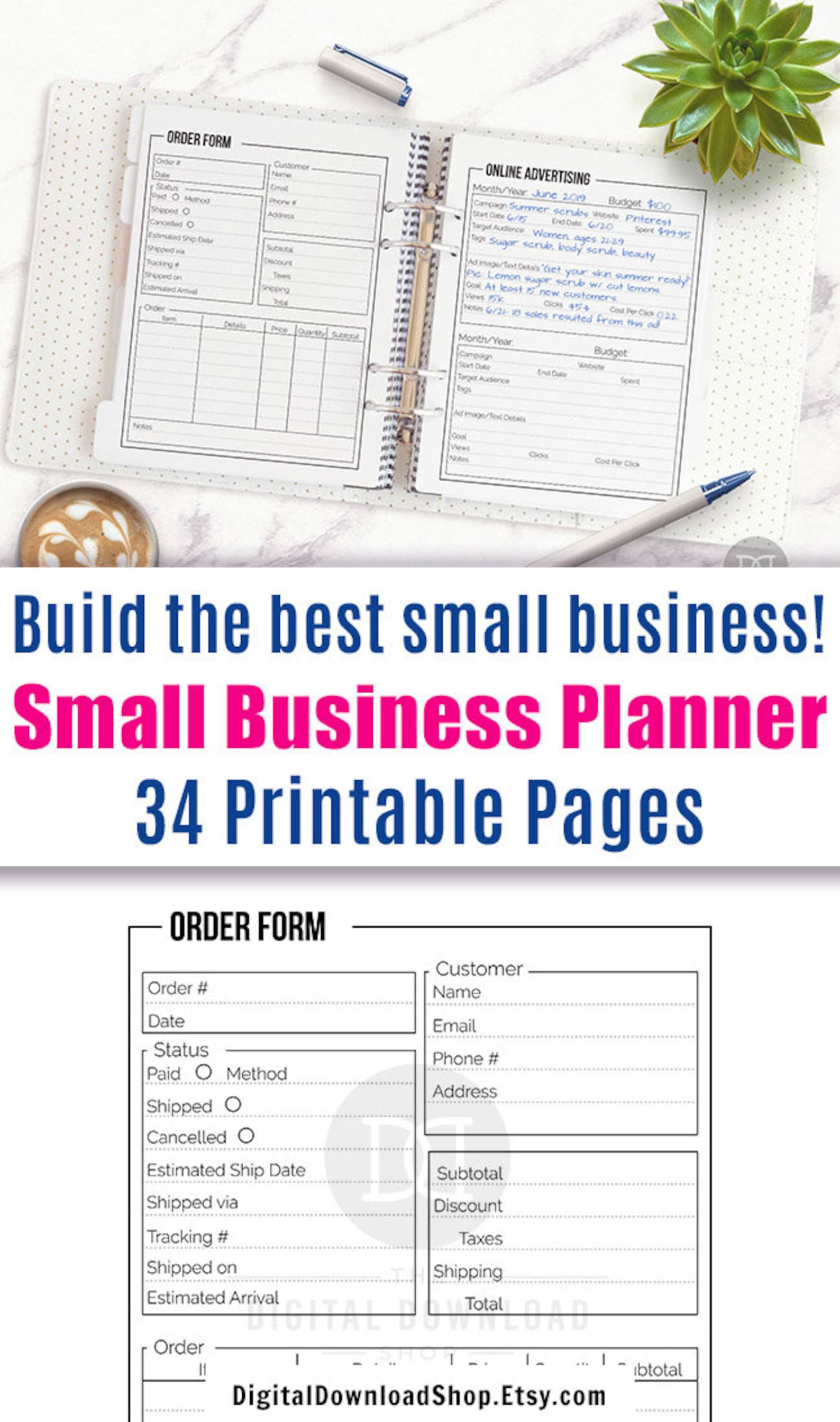 Small Business Planner Printable Home Business Organizer - Etsy