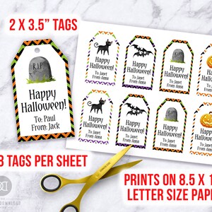 Halloween Tags Printable, Happy Halloween Tags Editable, Personalized ...