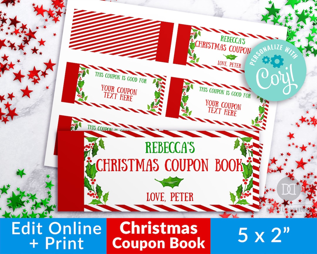 Christmas Coupon Book Editable, Printable Reward Coupons for Kids ...