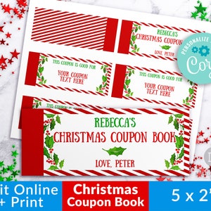 Christmas Coupon Book Editable, Printable Reward Coupons for Kids ...
