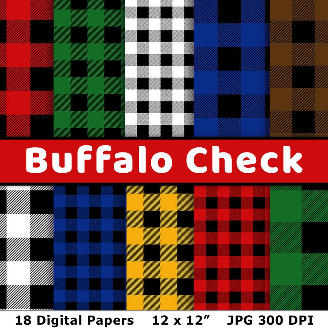 Buffalo Check Digital Paper Buffalo Plaid Digital Paper - Etsy