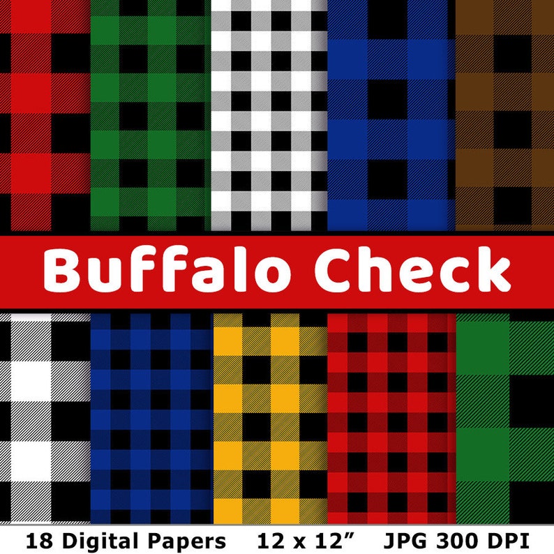 Buffalo Check Digital Paper Buffalo Plaid Digital Paper - Etsy