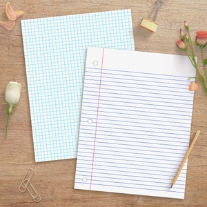 School Digital Papers, Handwriting Practice, Back to School, Lined ...