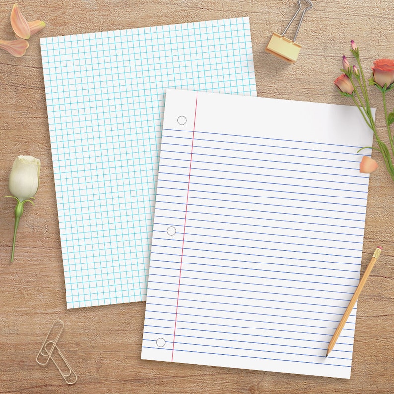 School Digital Papers, Handwriting Practice, Back to School, Lined ...