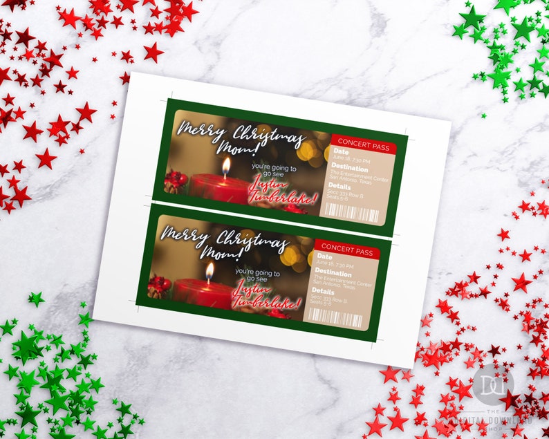 Christmas Event Ticket Template Printable Tickets Holiday - Etsy