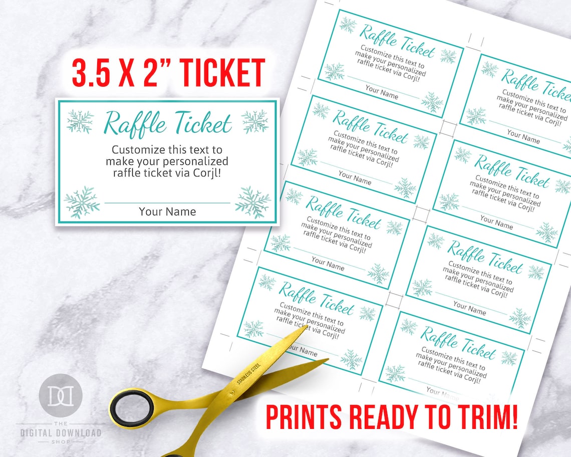 Winter Raffle Ticket Template Editable Holiday Printable - Etsy