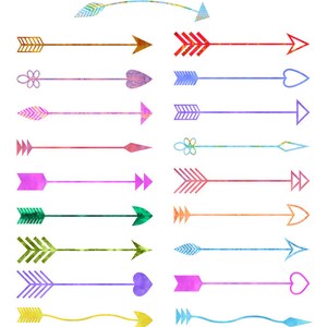 22 Watercolor Arrows Clipart, Tribal Arrow PNG, Watercolor Clipart ...