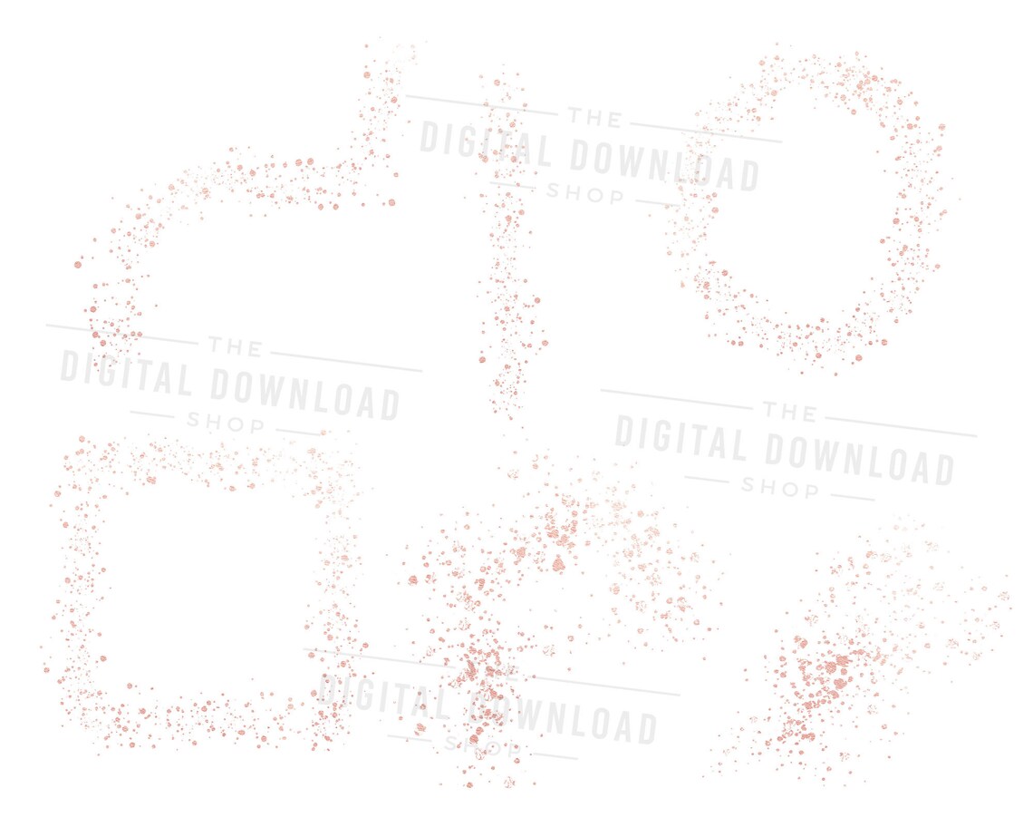 Rose Gold Splatters Clipart Rose Gold Digital Paint Splatter - Etsy